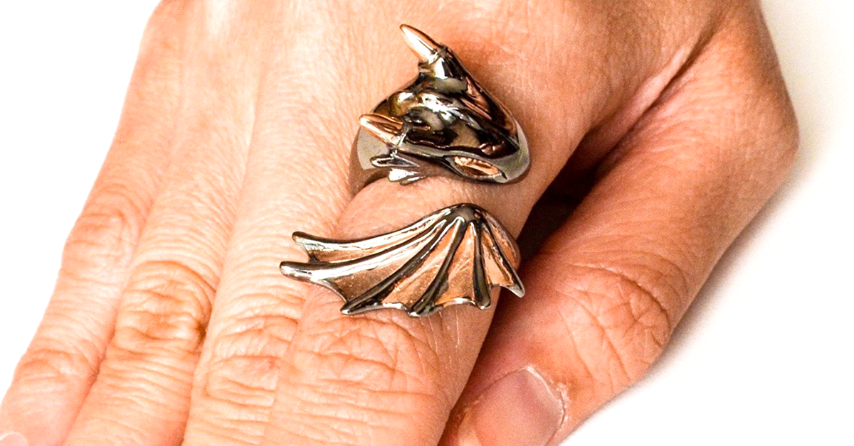 Pink Gold-Plated Dragon Ring | drunkMall