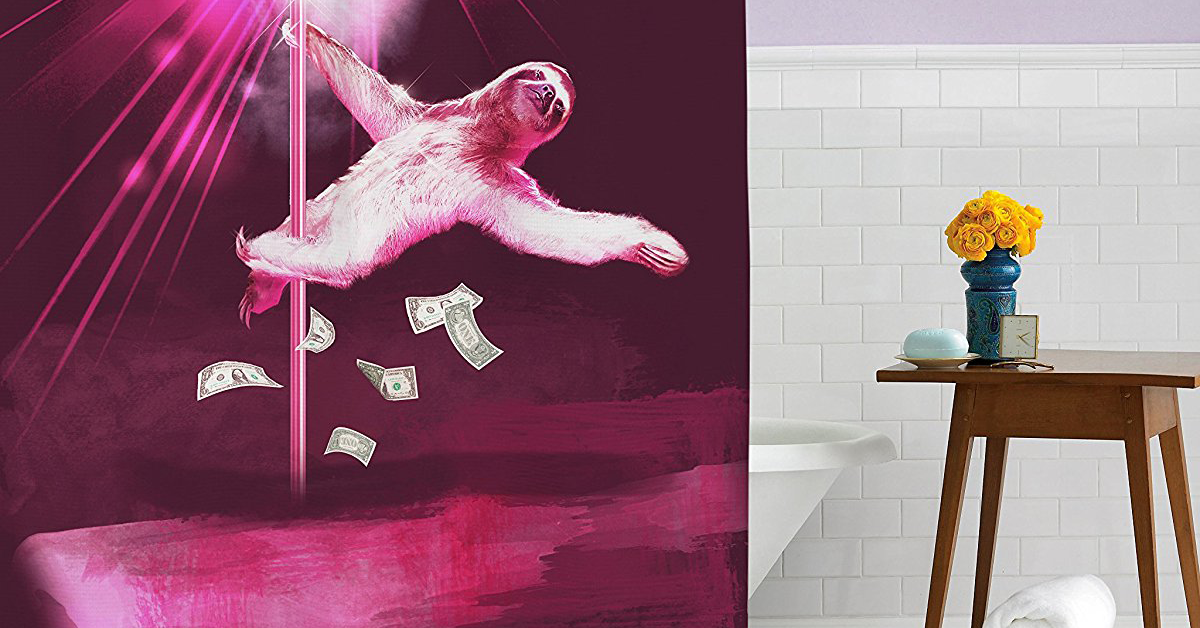 Sloth Stripper Shower Curtain | drunkMall